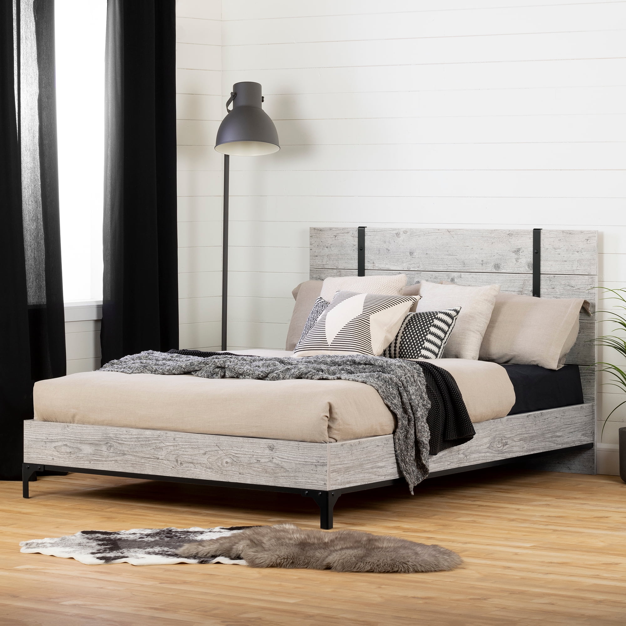 South Shore Valet Platform Bed with headboard, Multiple Finishes ...