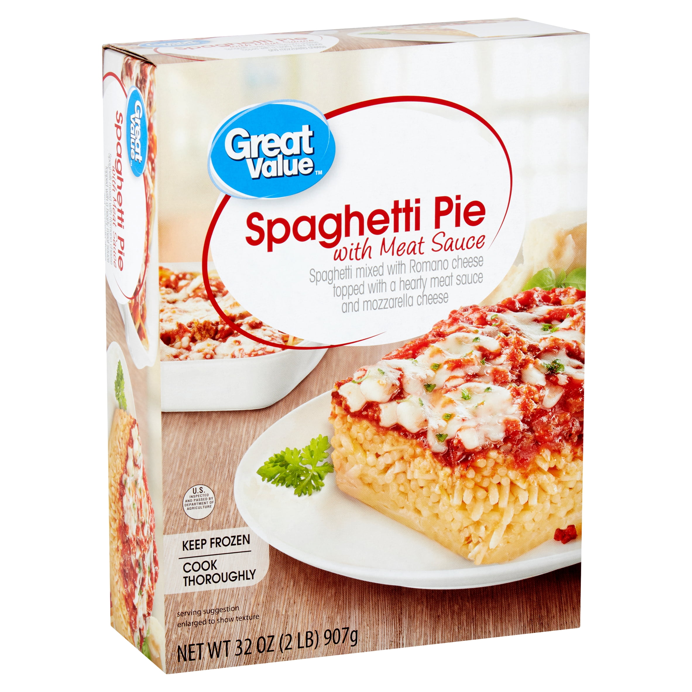 Great Value Frozen Spaghetti Pie with Meat Sauce, 32 oz – Walmart ...