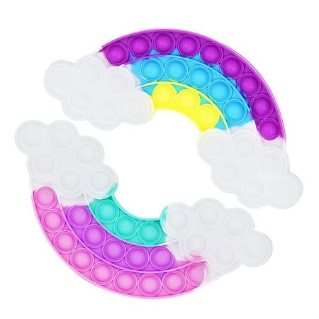 2 Packs Rainbow Push Pop Fidget Toy, Push & Pop Bubble Fidget Sensory ...