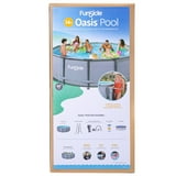 Funsicle 14 ft Oasis Round Above Ground Metal Frame Swimming Pool ...