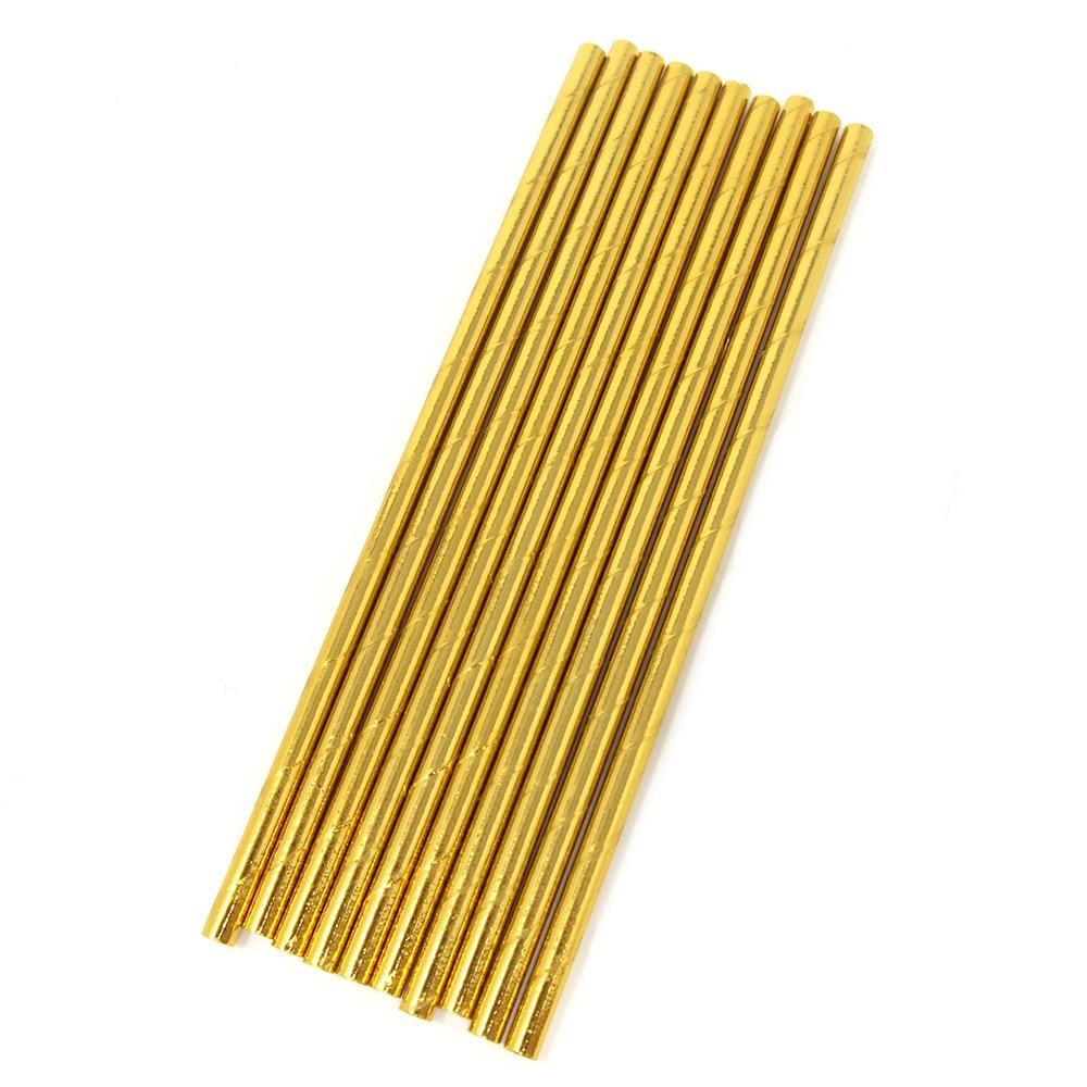 Solid Colored Paper Straws, Gold, 7-3/4-Inch, 10-Count - Walmart.com