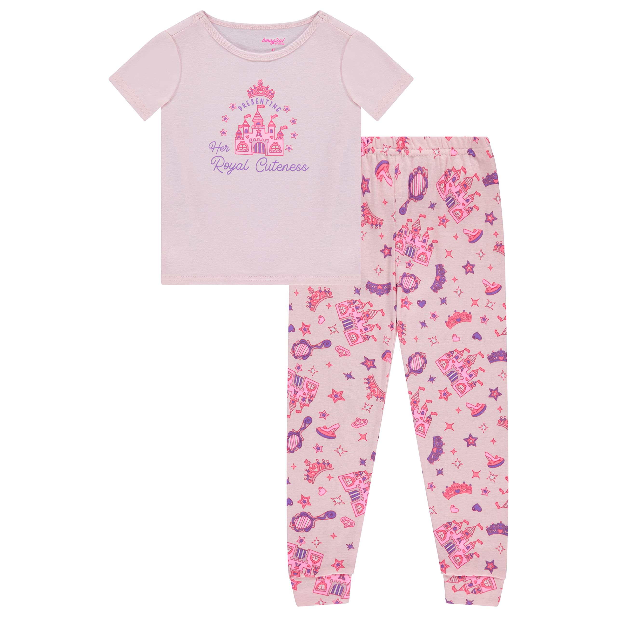 Btween's Toddler Girls 2-Piece Cotton Sleepwear Set: Unicorn, Flower ...