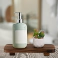 flameer Wood Pedestal Stand Bathroom Soap Dish Holder Soap Dispenser ...