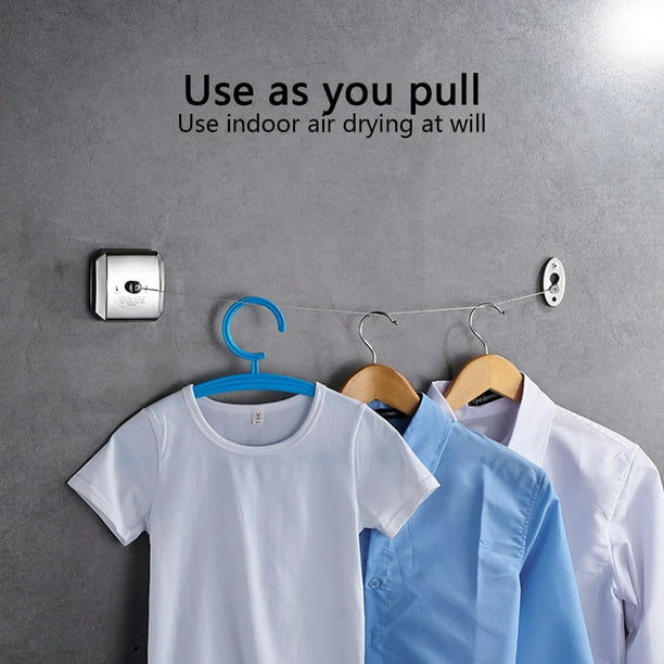 Clothes Drying Rack Indoor Outdoor Single-Row Invisible Laundry No ...