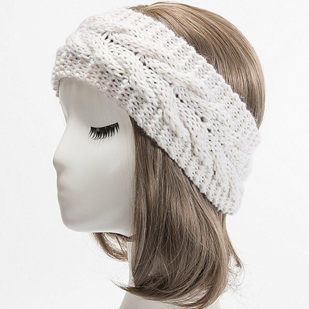 Popvcly Winter Knit Head Wrap Cable Fuzzy Lined Headband Warm Covers ...