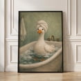 Affixzi Duck Bathroom Wall Art Print, Duck in Bathtub Poster, Vintage ...