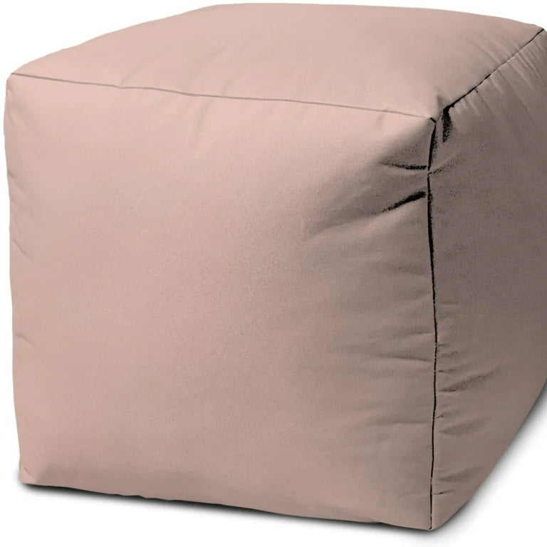 17 Cool Pale Pink Blush Solid Color Indoor Outdoor Pouf Ottoman Walmart