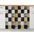 Black Gold Mosaic Cabinet Curtains 11" W x 13" L Rustic Abstract ...