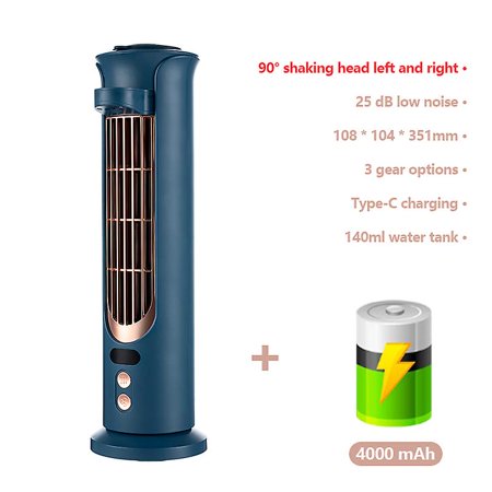 Tower Bladeless Fan Mini Desktop Air Conditioner With Shaking Head Mini ...
