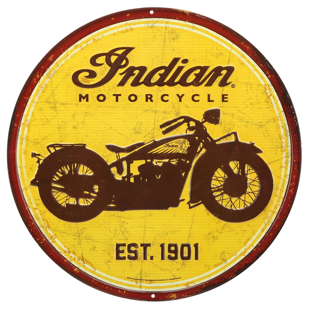 Indian Motorcycle Embossed Metal Sign - Walmart.com - Walmart.com