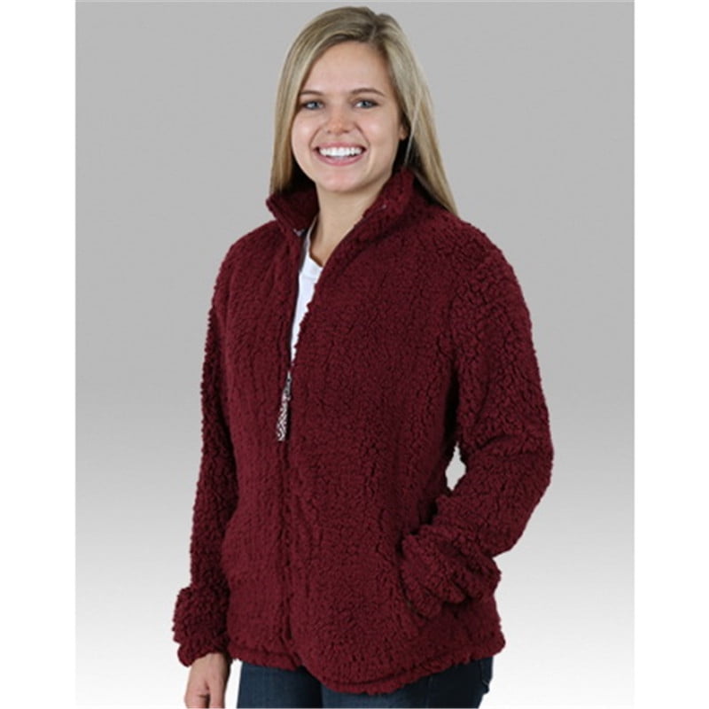 Boxercraft Q12MAR Ladies Full Zip Sherpa Jacket,Maroon,XL - Walmart.com