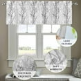 Window Curtain Valance Tree Branch Abstract Rod Pocket Linen Tie Up ...
