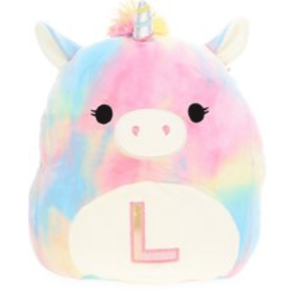 Squishmallow Unicorn Initial Letter L 12 inch Plush Pink Tie Dye ...