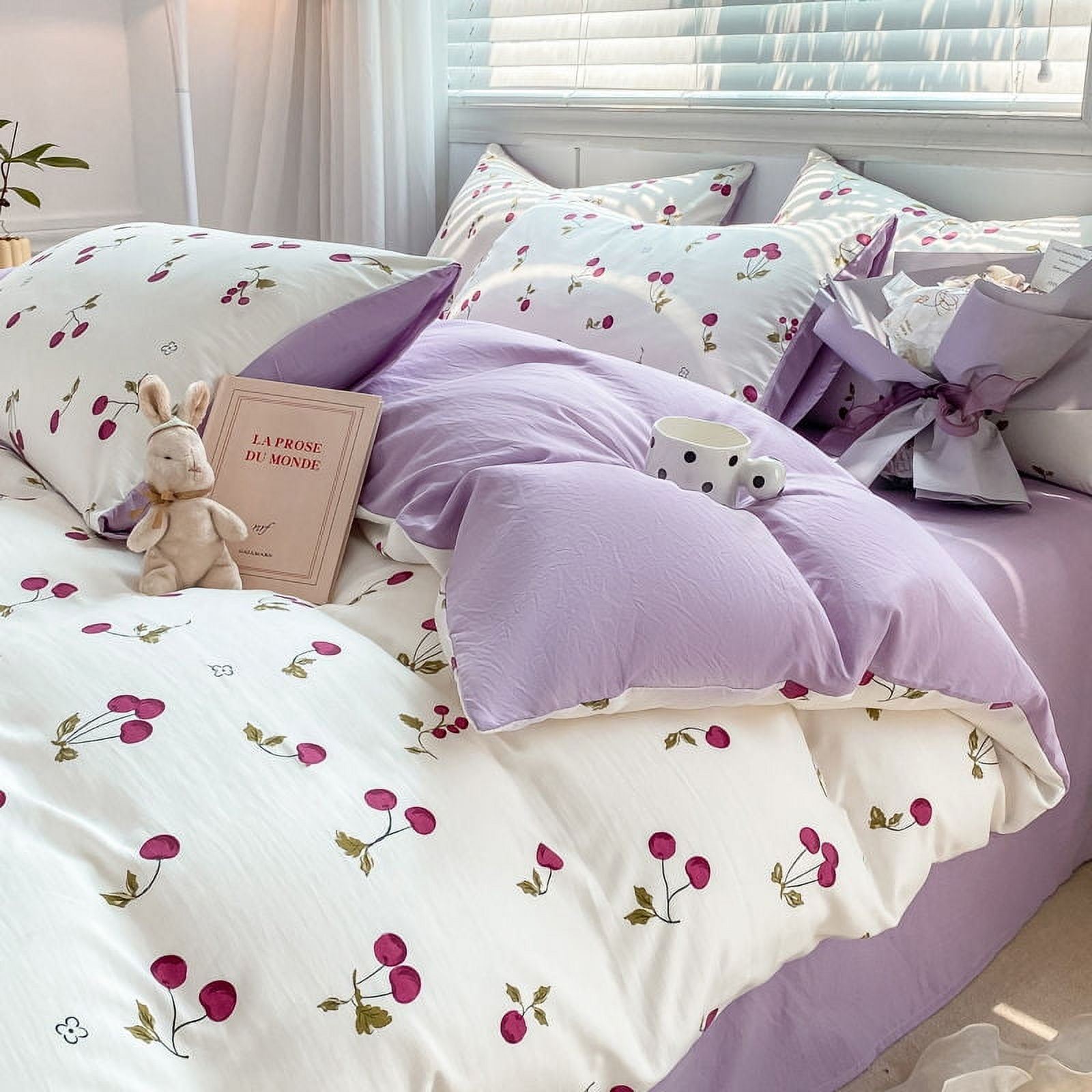 Click here for Dengle Romantic Tulip Pink Bedding Set Bed Flat Sh... prices