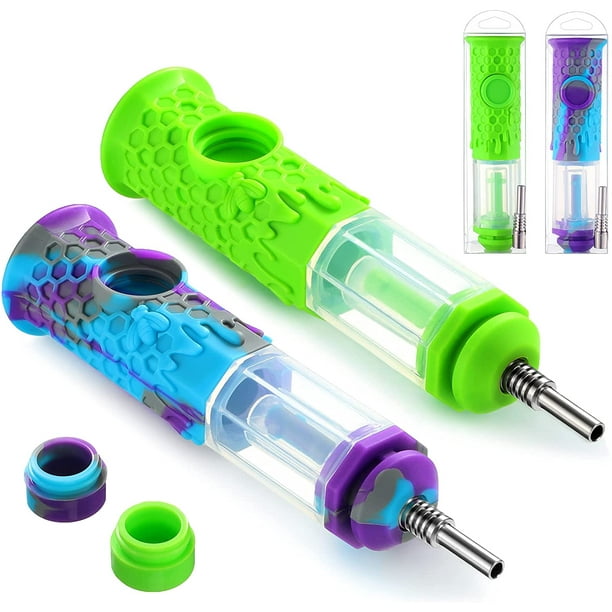 2 Pieces Honeycomb Straw 7-Inch Silicone Portable Honey Straw Tool ...