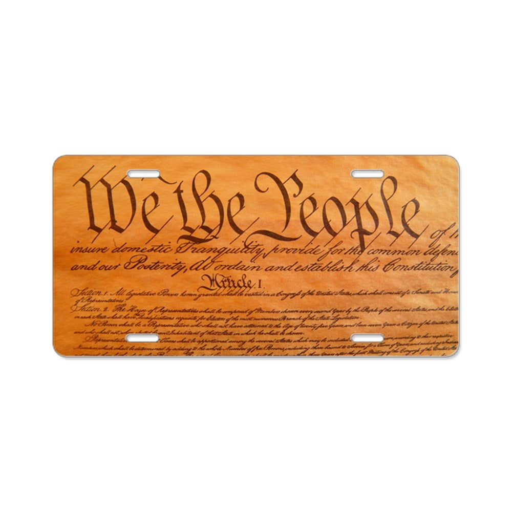 CafePress - US Constitution - Aluminum License Plate, Front License ...