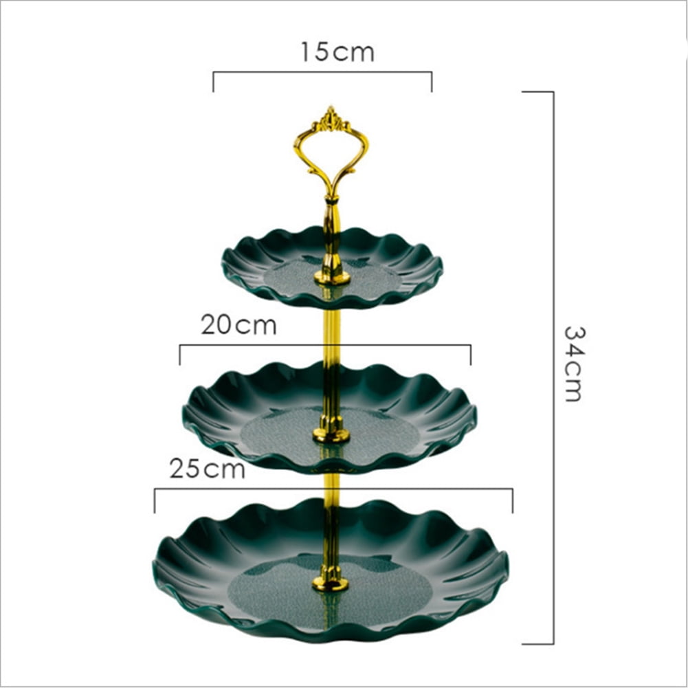 3 Tier Round Serving Trays Plastic Party Cake Stand and Cupcake Holder ...