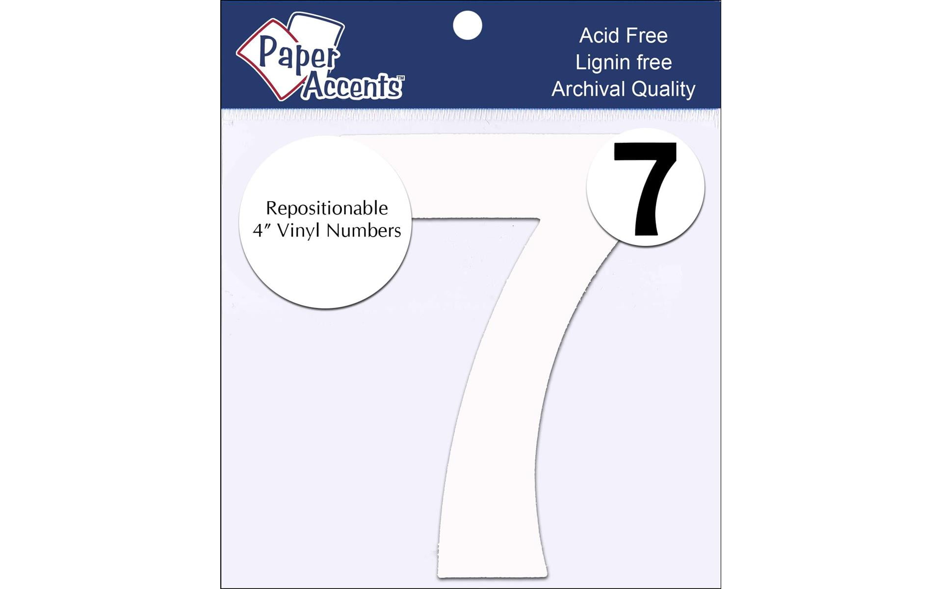 Vinyl Numbers Removable Adh 4" 7 2pc White - Walmart.com