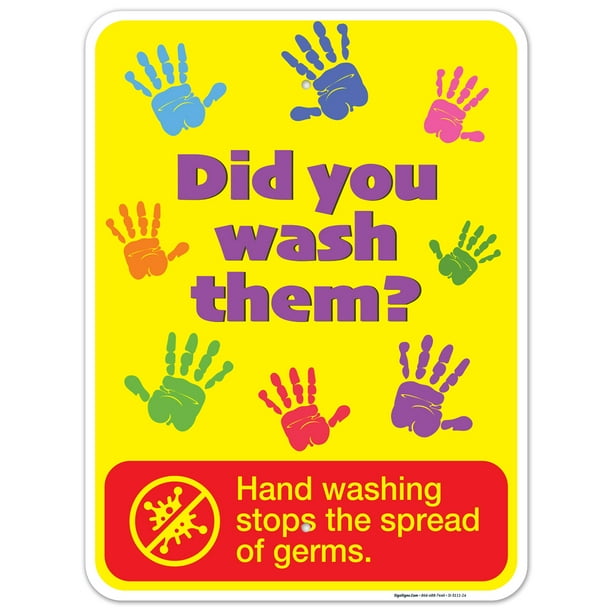 Hand Washing Signs For Kids, Hand Washing Stops The Spread, - Walmart.com