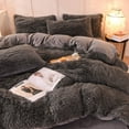 Wajade Plush Shaggy Duvet Cover Set 3 - Piece Faux Fur Duvet Cover ...