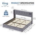 Gianna King Size Lift Up Storage Bed with Hydraulic Support, Wingback ...