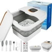 KNQZE Collapsible Electric Foot Spa with Heat-Maintaining, Bubbles & 8 ...