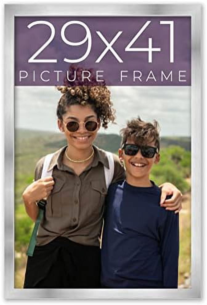 29X41 Frame Silver Real Wood Picture Frame Width 0.75 Inches | Interior ...