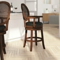 Merrick Lane 26" Swivel Counter Stool with Oval Rattan Back, Arms and ...