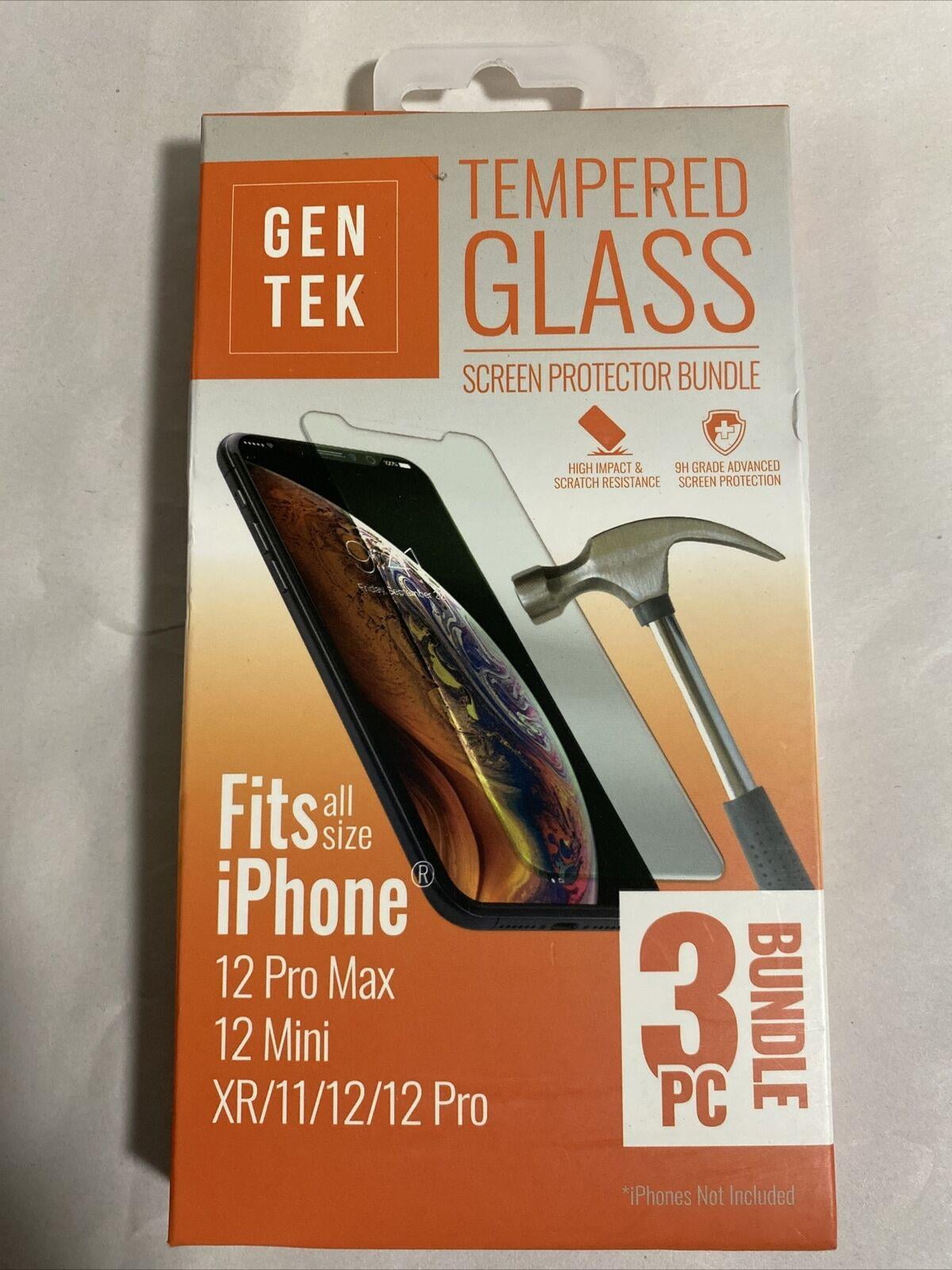 iPhone 12Pro Max,12Mini,XR,11/12/12 Pro Tempered Glass Screen Protector ...