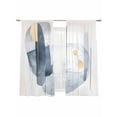 Abstract Boho Color Block Chiffon Sheer Curtains 72 Inches Long Modern ...
