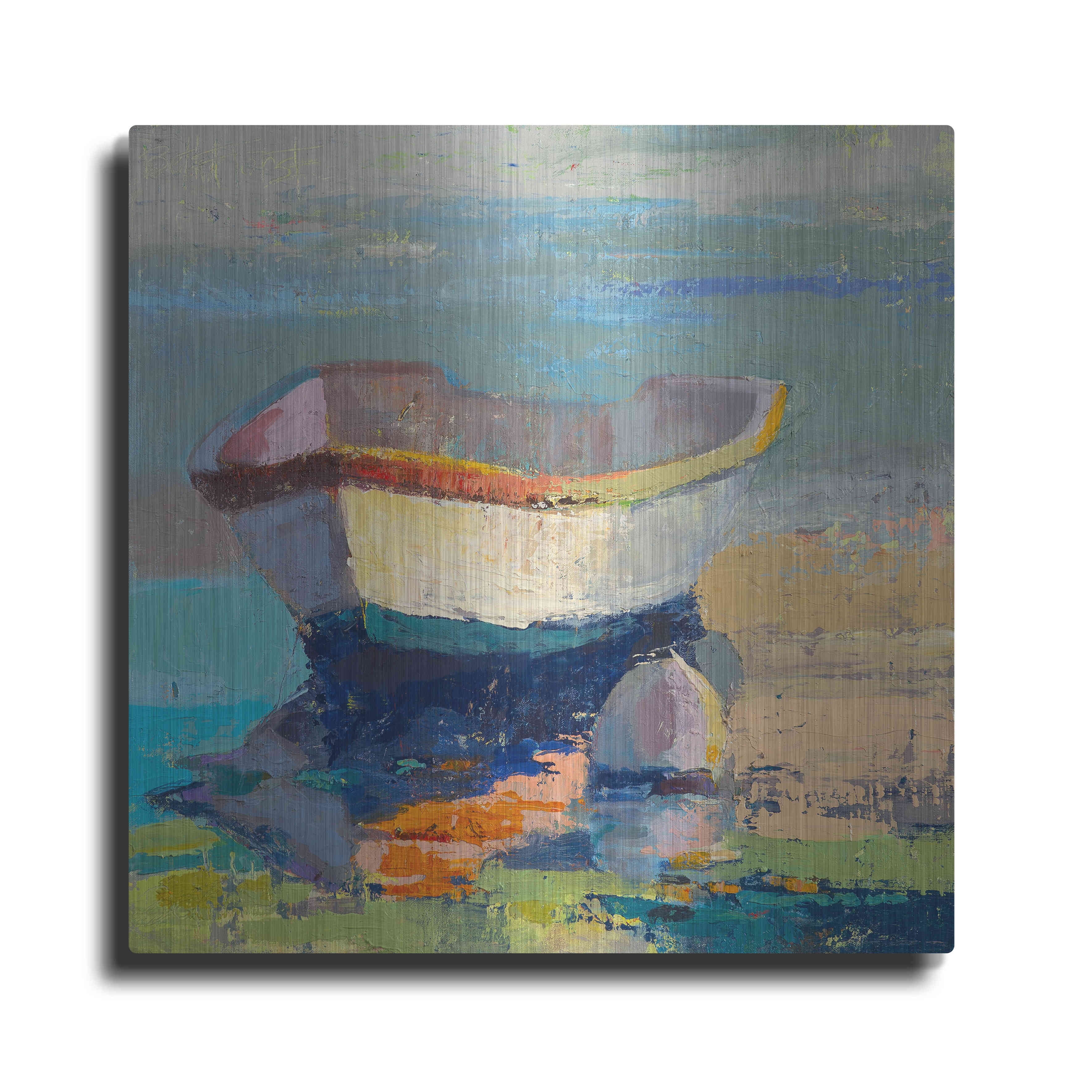 Luxe Metal Art 'Bottle Green Boat' by Beth Forst, Metal Wall Art, 36 ...