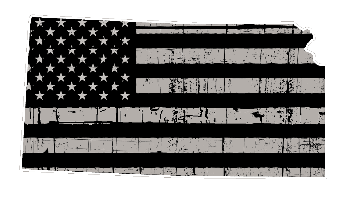 Kansas State (N17) Distressed Flag Vinyl Decal Sticker Car/Truck Laptop ...