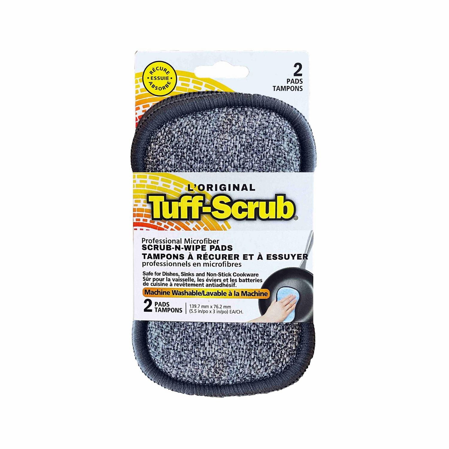 Original Tuff-Scrub® Scrub 'n' Wipe Pads, 2-Pack Small Pads, Safe on ...