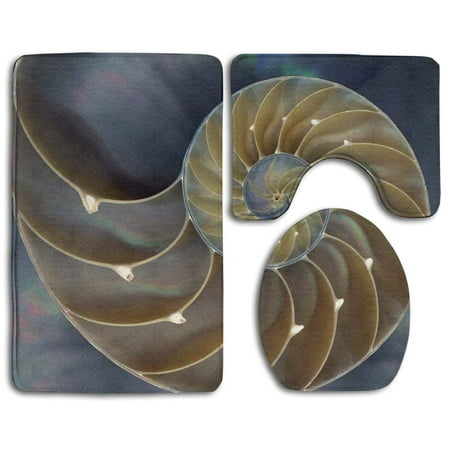 XDDJA Amazing Chambered Nautilus Painting 3 Piece Bathroom Rugs Set ...