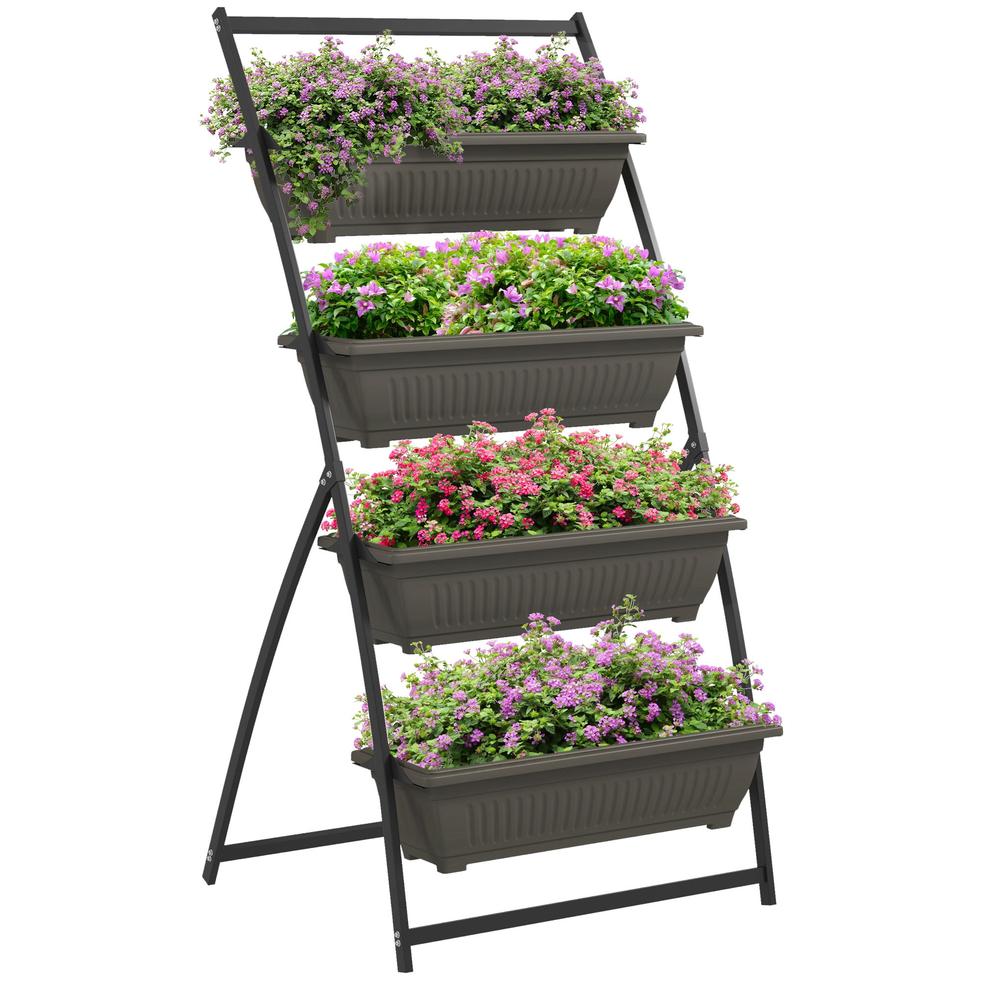 Click here for Outsunny Outdoor 4-Tier Raised Garden Bed With 4 P... prices