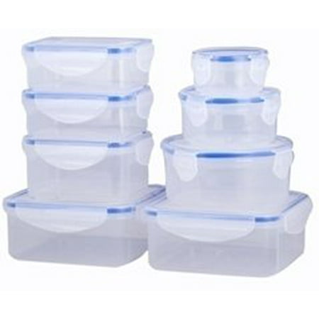 16 Piece Plastic Food Storage Containers Set, Clear Lids | Walmart Canada