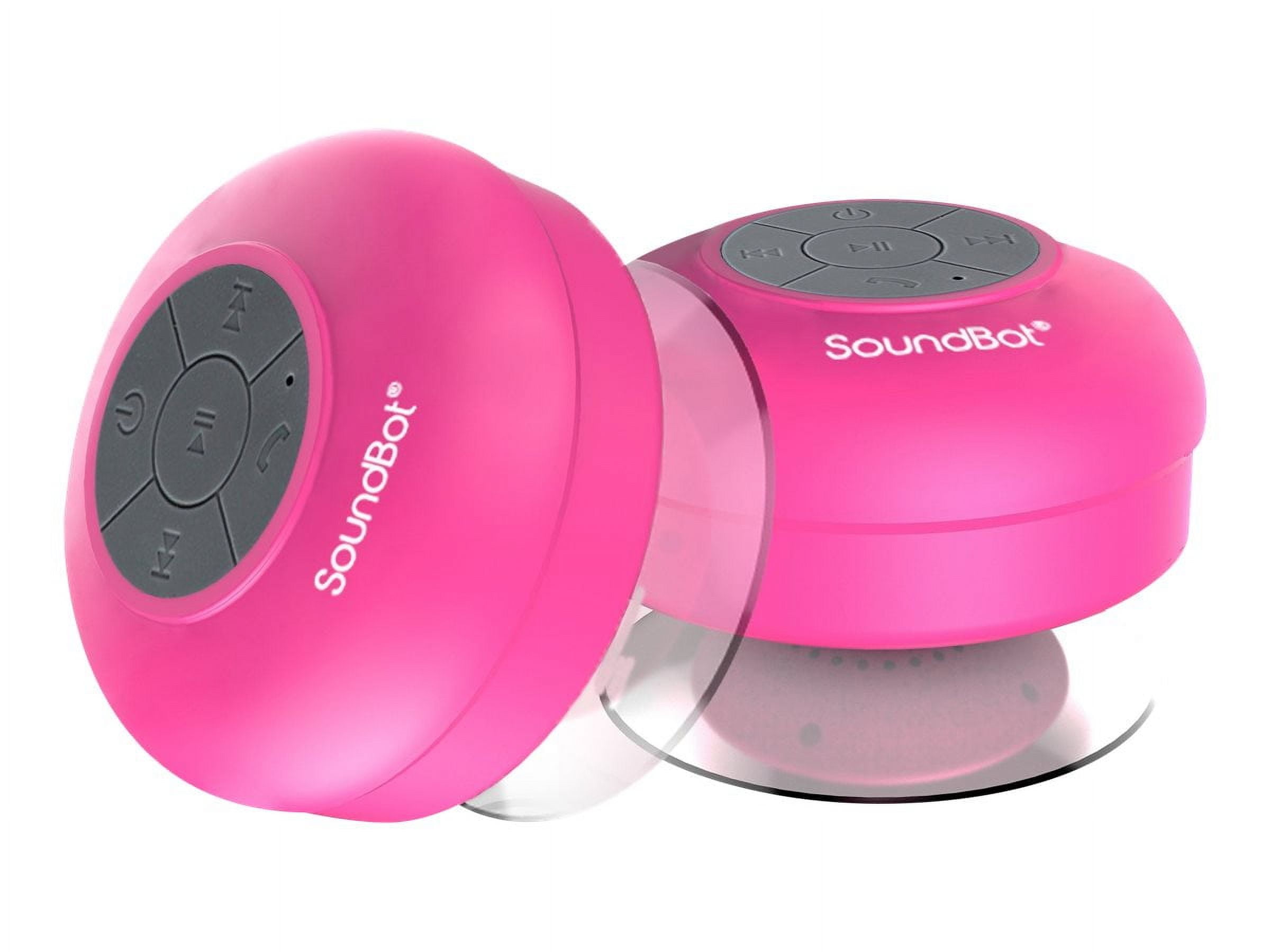 SoundBot SB510 Portable Mini Wireless Waterproof Bluetooth Shower Speaker for Mobile Phone Travel Pink Walmart