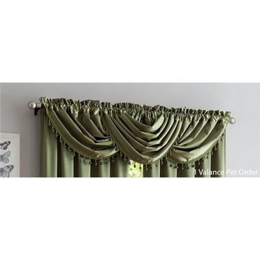 Bridget Crushed Satin Valance with Beaded Trim, Red - Walmart.com