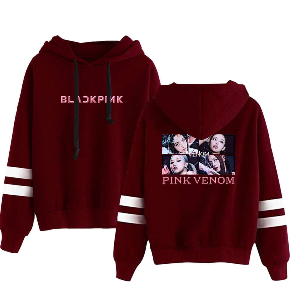 Buy BlackPink Merch Pink Venom Hoodies Pocketless Parallel Bars Sleeve ...