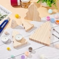 10Pcs 5 Sizes Unfinished Wooden Tree Blocks Wood Tray Plates Christmas ...