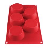 Excellante 4.57 Oz Muffin High Heat Silicone Baking Mold, 5 Cavities ...