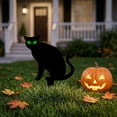 AZXY Halloween Black Cat Silhouette Garden Stakes, Spooky Green Eyes ...