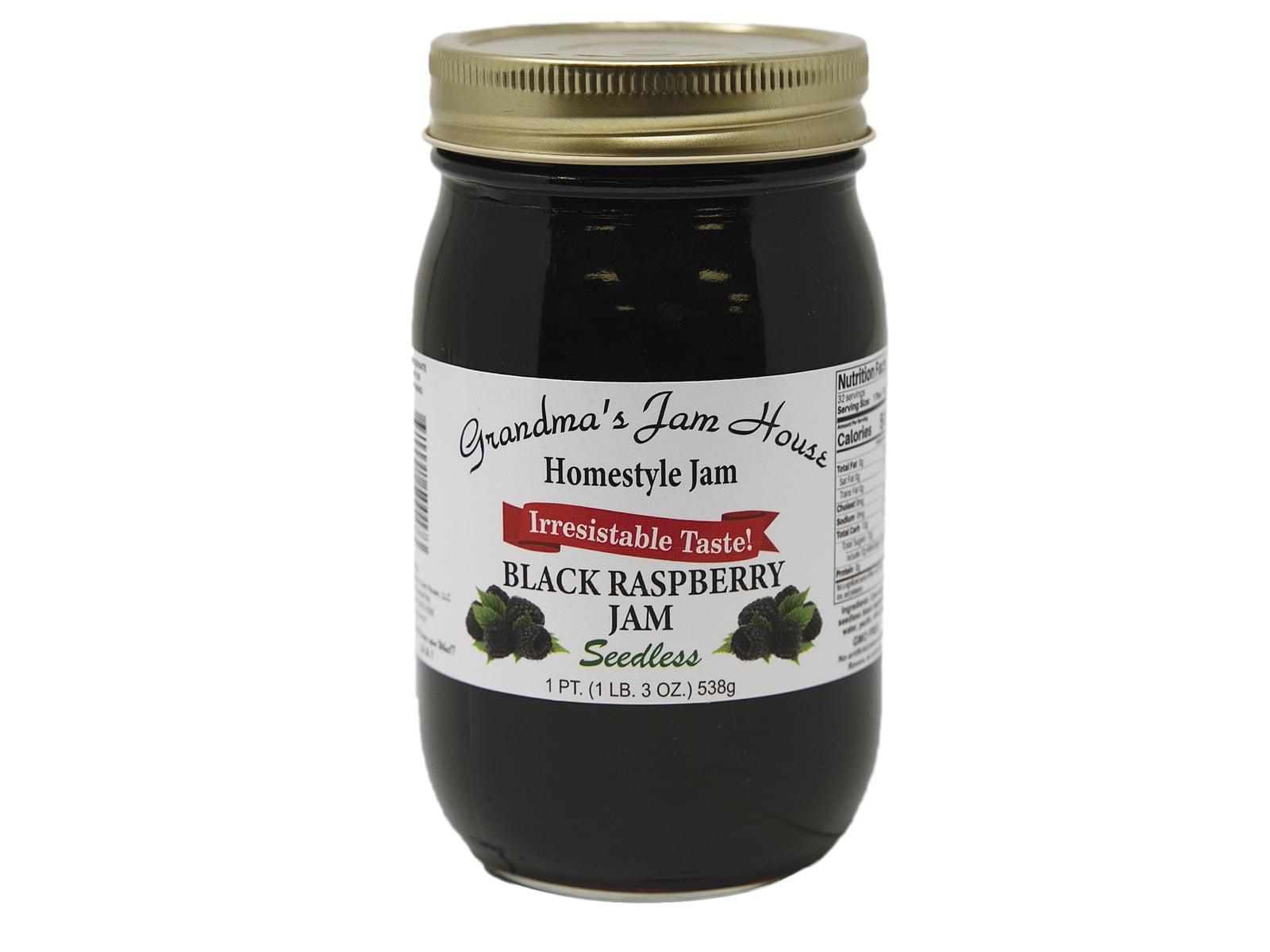 Grandma's Homestyle Seedless Black Raspberry Jam, 2-Pack 16 oz. Jars ...