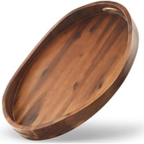 Comfify 22" Acacia Wood Serving Tray, Large Decorative Ottoman ...