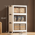 172 QT Foldable Storage Box with Clear Door, 3-Tier Large Capacity ...