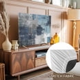 Blue Grey Abstract TV Dust Cover 24 Inch, Modern Graffiti Brush Art ...