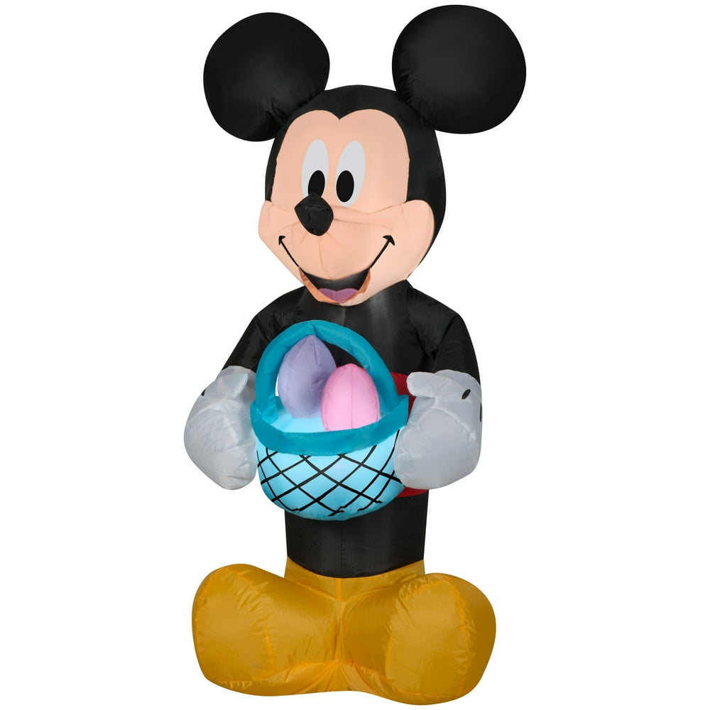 Gemmy Airblown Inflatable Mickey Mouse With Easter Basket 3 5 Ft Tall