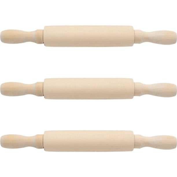 3pcs Wooden Rolling Pin Small Rolling Pin Dough Roller Pin Kids Rolling ...