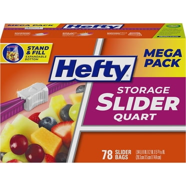 Hefty Baggies Plastic Food Storage and Sandwich Bags, Snack Size with ...