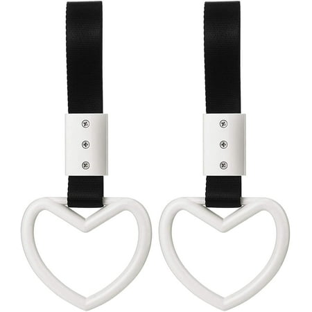 2 Pieces Jdm Tsurikawa Rings Heart-shaped Car Handle Straps Drift Charm ...